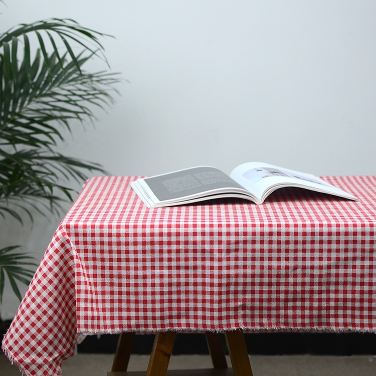 Cotton and linen Picnic Cloth Plaid Table Cloth Decorative Desk Cloth ...