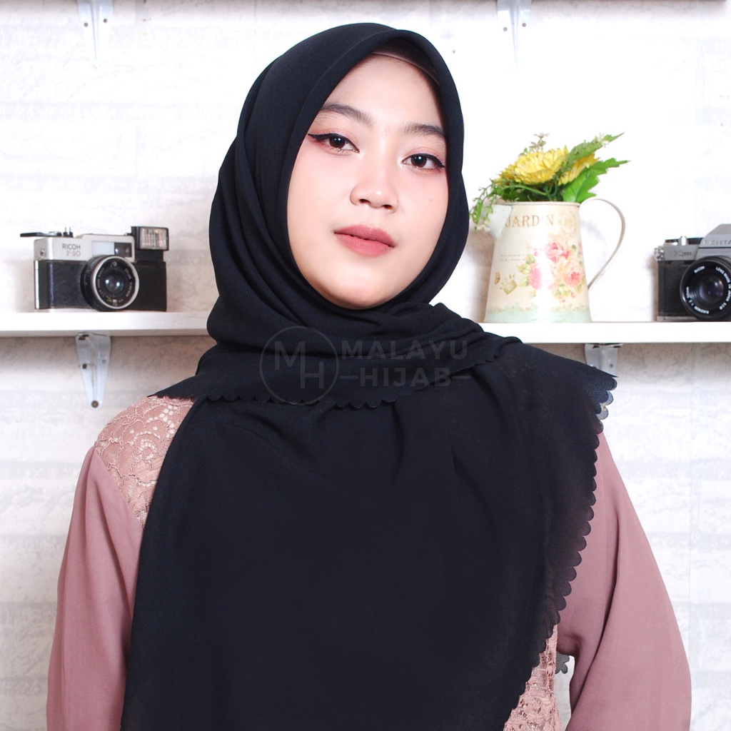 HITAM Malayu Hijab Hijab Hijab Square Bella Square Lasercut Laser Cut ...