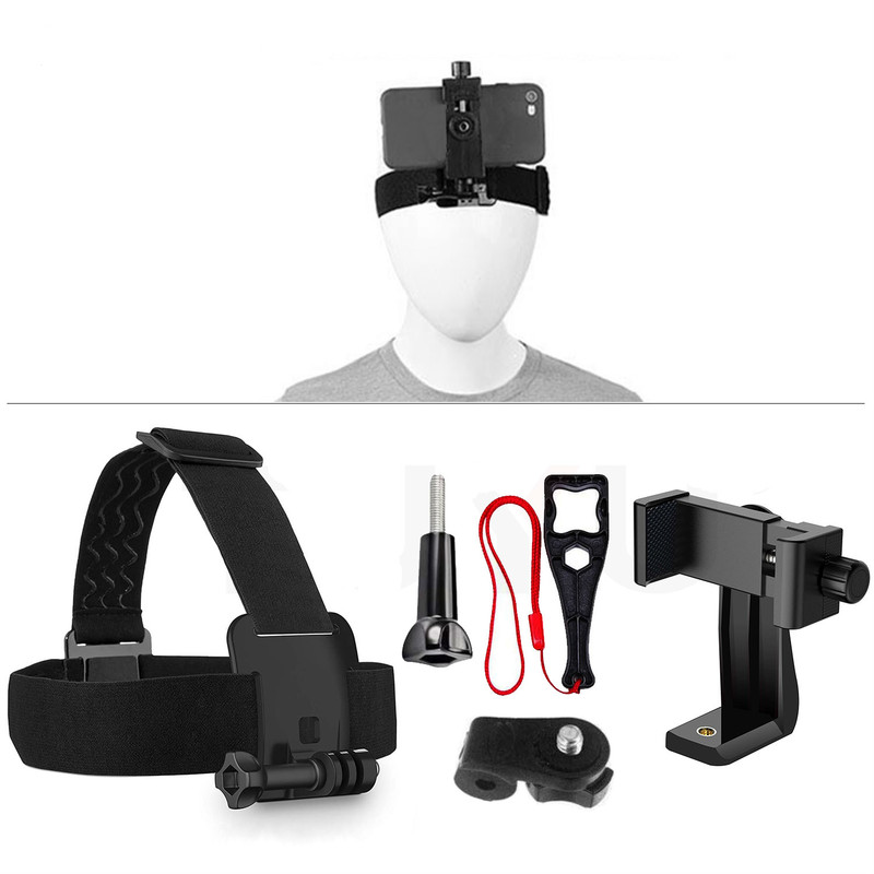 Head Band Phone Holder Head-Mounted Headband Mount Strap Adjustable ...