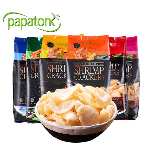 PAPATONK INDONESIAN SHRIMP CRACKERS SEAWEED / CHEDDAR CHEESE / CHICKEN ...