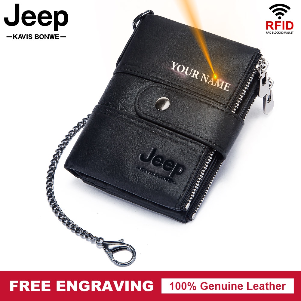 HUMERPAUL Wallet For Men Free Engraving Genuine Leather RFID Men ...