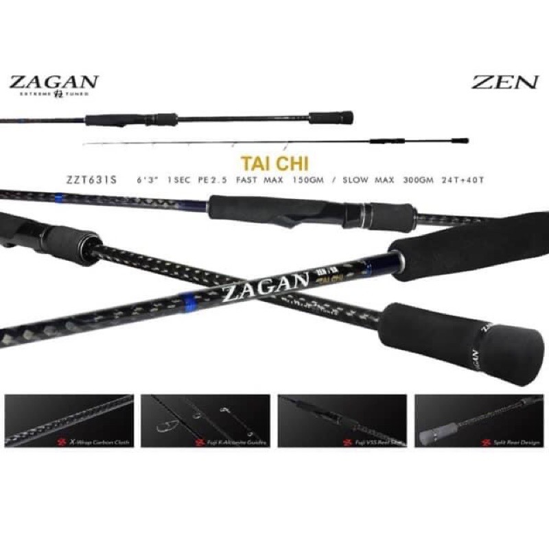 Zagan Tai Chi PE2.5 Max Jig Fast 130g / Slow 300g 6’3” One Piece ...