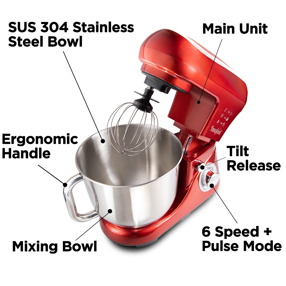Innofood High Speed Power Stand Mixer/Cake Mixer Attachments Included (5.5 Litres) | Shopee Malaysia