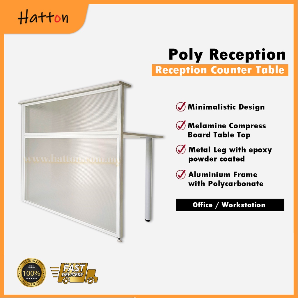 Hatton Reception Counter Table (DIY) | Reception Desk | White Aluminum ...
