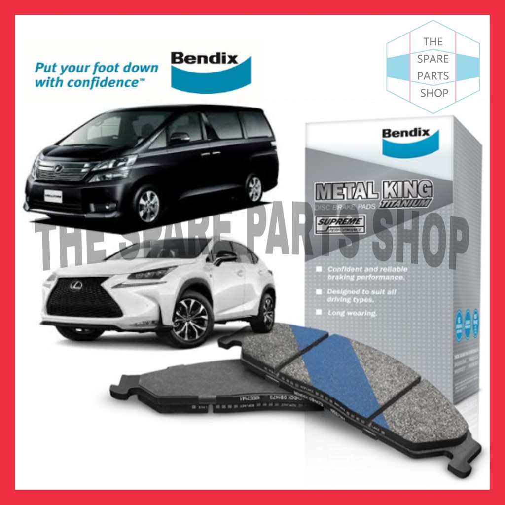 TOYOTA VELLFIRE 2.5 3.5 15' LEXUS NX200 REAR BENDIX METAL KING TITANIUM ...