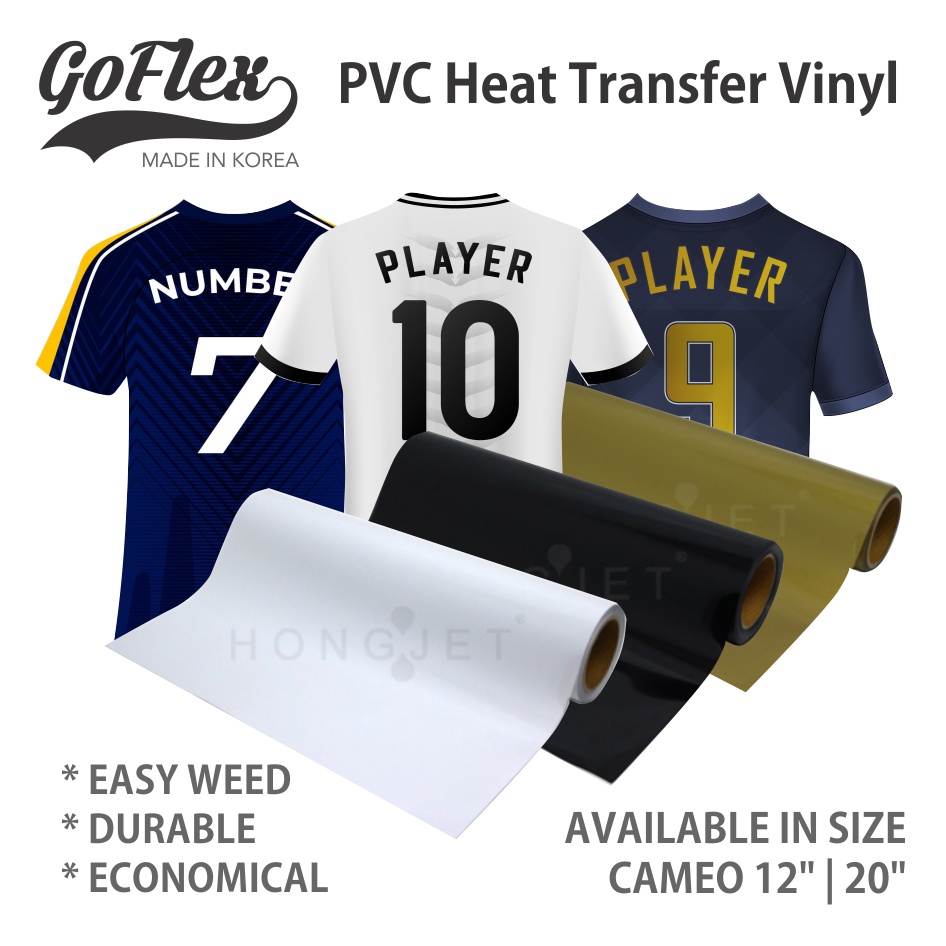 GoFlex Korea PVC Heat Transfer Vinyl for T-shirt Decoration, Jersey ...