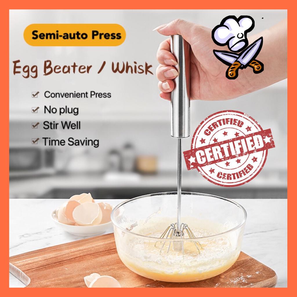 🇲🇾 D&S Semi-Auto Egg Beater Whisk Pembancuh Telur Rotating Whisk Push ...