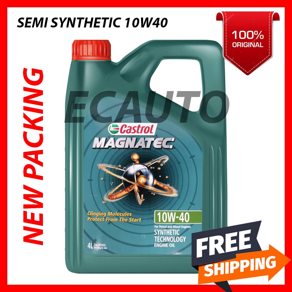 NEW PACKING (100% Original) Castrol Magnatec 10W40 SN/CF Semi Synthetic ...