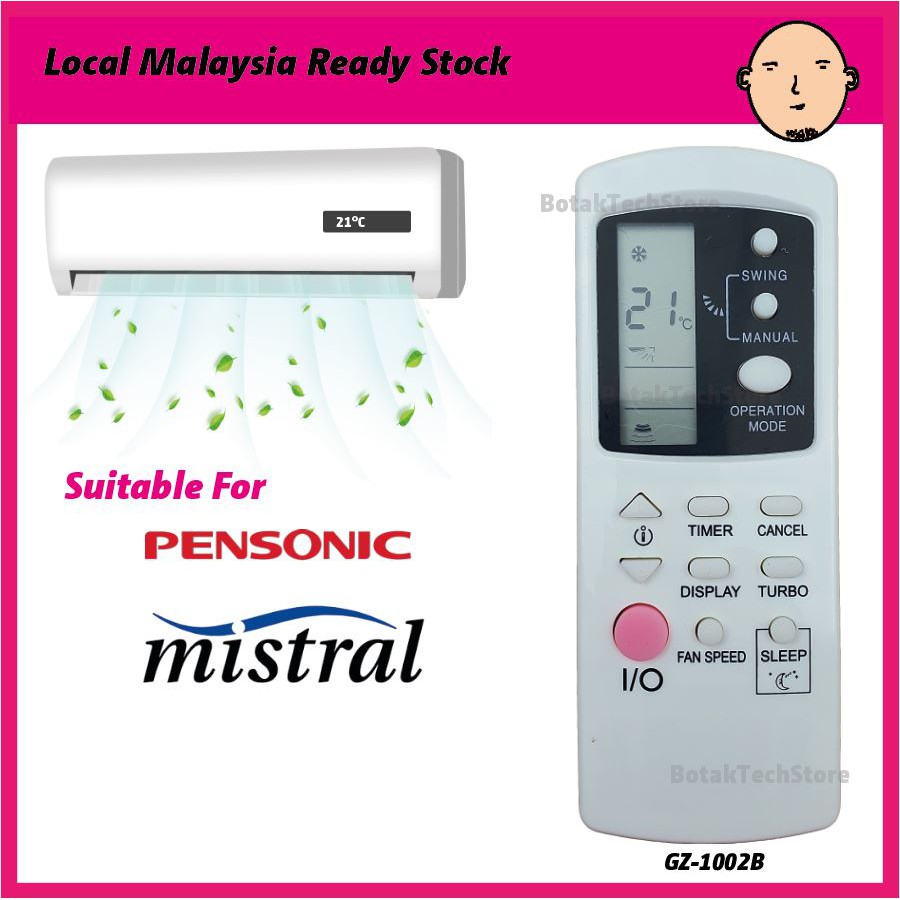 Pensonic Mistral Air Cond Aircond Air Conditioner Remote Control ...