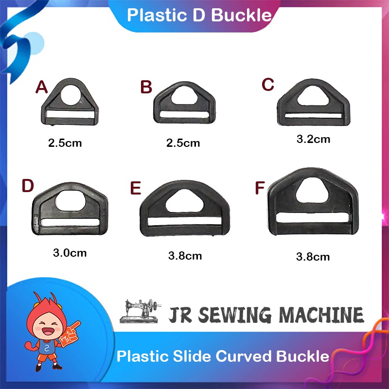 Black Plastic Slide Curved Buckle / Triangle D Ring Plastic Buckle ...