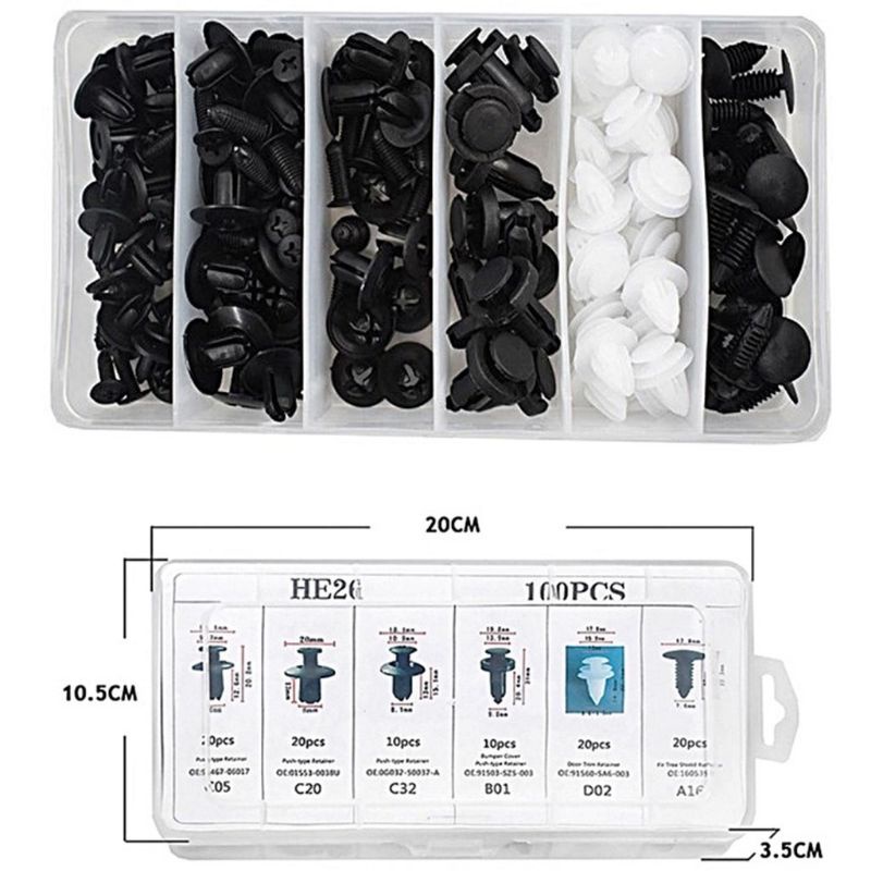 100pcs Car Clip Car Fastener Car Bumper Clips Door Panel Retainer Trim ...