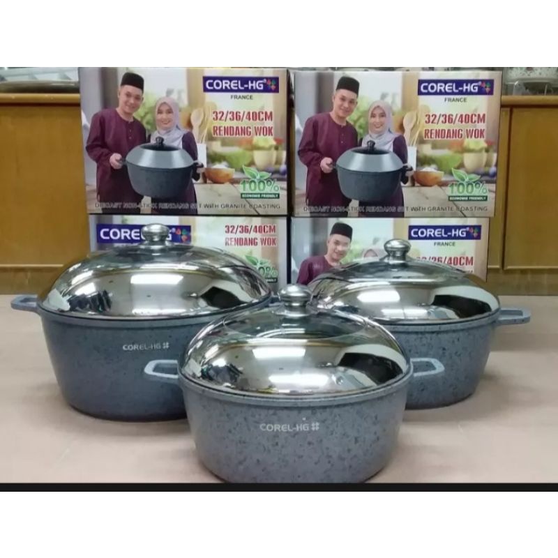 🔥 Set 3 pcs periuk rendang granite corel HG 🔥 | Shopee Malaysia