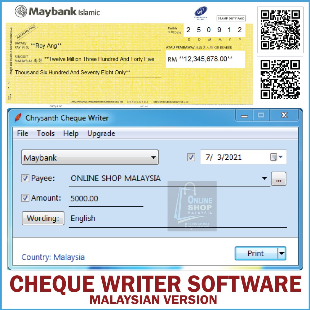 CHEQUE WRITER SOFTWARE_Malaysian Version | Shopee Malaysia