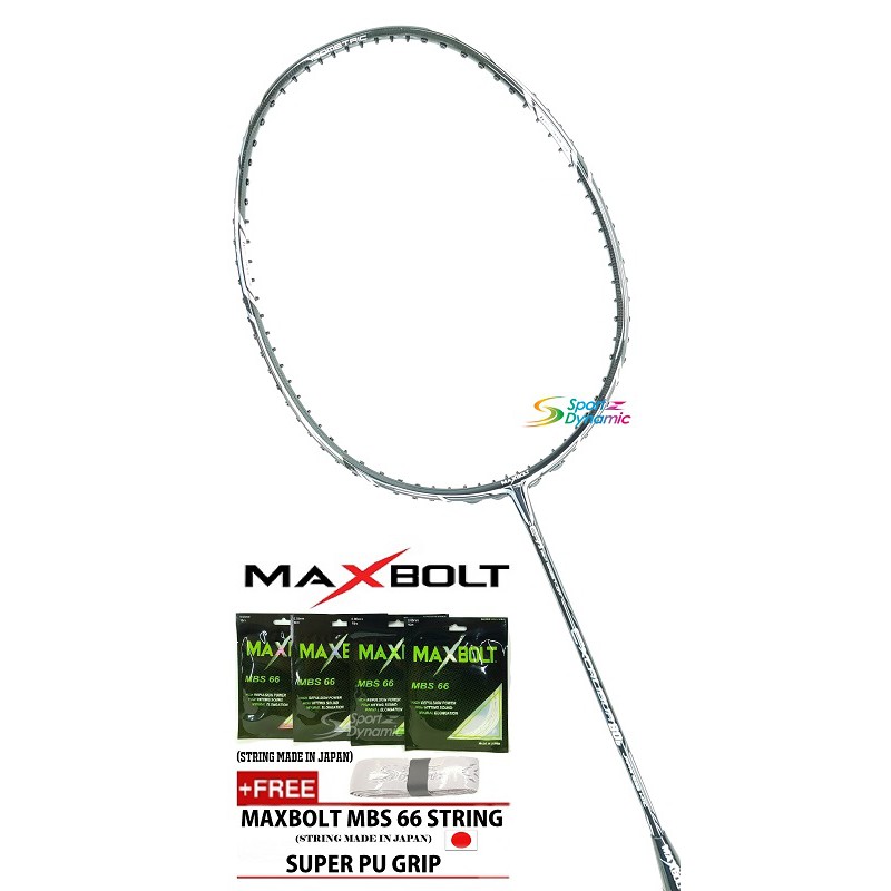 MAXBOLT EXCALIBUR 80B BADMINTON RACKET - FOC STRING & PU SUPER GRIP ...