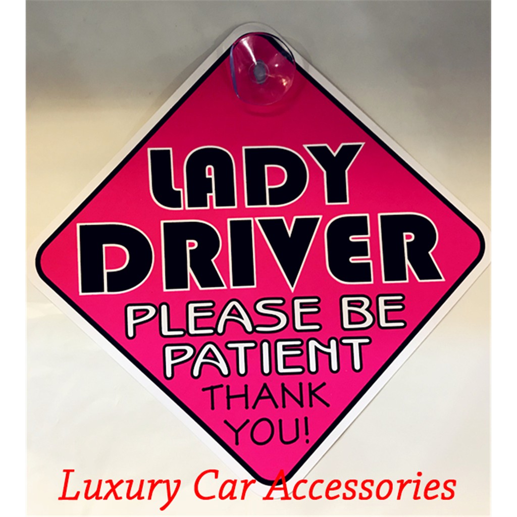 [Ready Stock] Inside Car Window Lady Driver Warning Sticker with Sucker ...