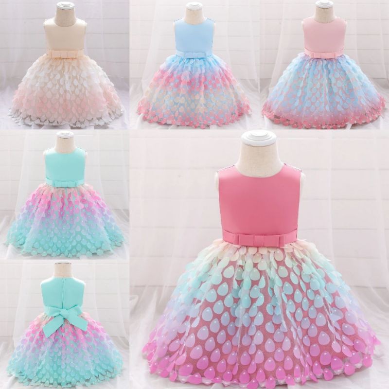 {READY STOCK} Gaun Baby Newborn Kids Mermaid Theme Dress Birthday Gown ...