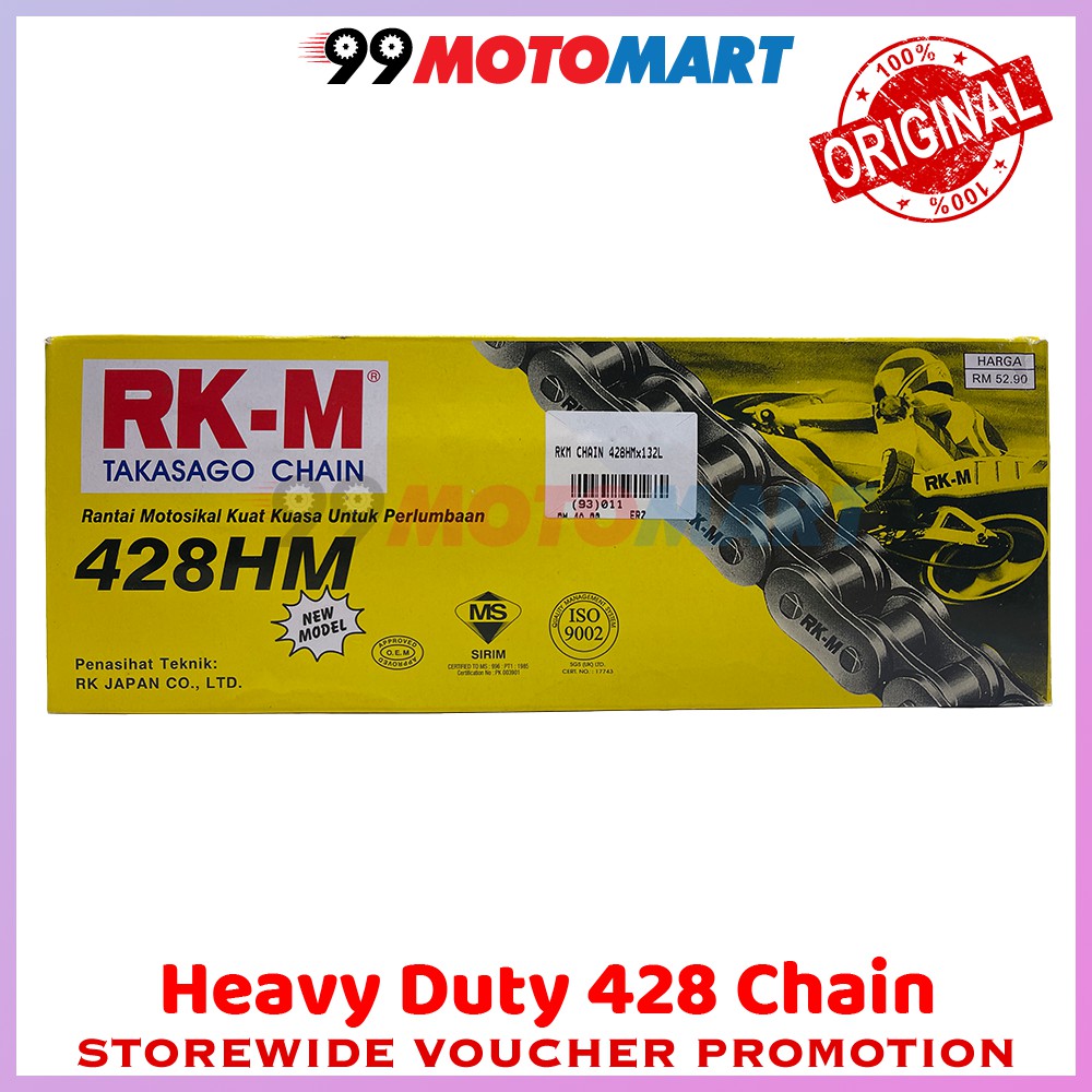 RKM CHAIN 428 Heavy Duty HM 428HM RANTAI RKM MOTO LC135 SRL LAGENDA ...