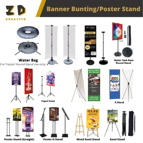Bunting Banner Stands | Tripod Stand / Round Stand / X Stand / Easel ...