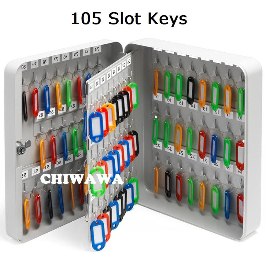 105 Keys Organizer Metal Box Lockable Security Key Cabinet / Storage ...