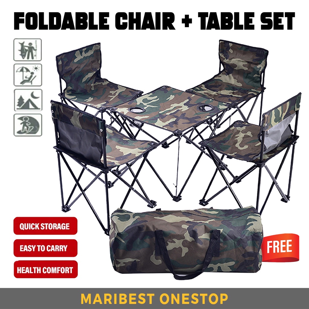 Camping Chair and Table Set Meja Kerusi Camping Chair Foldable Camping ...