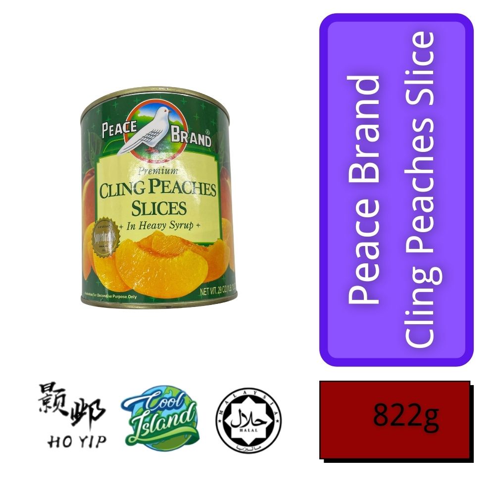 Peace Brand Premium cling peaches Slices /Halves in syrup(822g)白鹤拍蜜桃片 ...