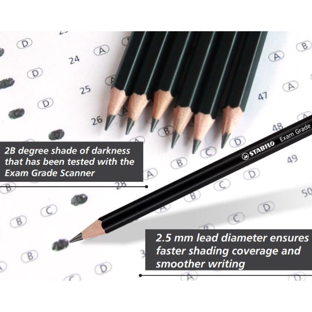 Graphite Pencil - STABILO Exam Grade 2B Pencil Set 6pcs Free Sharpener ...