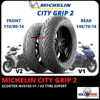 TAYAR NVX NVX155 14" MICHELIN CITY GRIP 2 SCOOTER TYRE EXPERT FRONT 110 ...