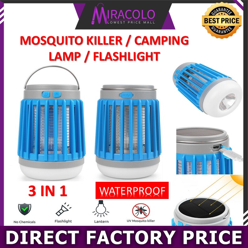 MIRA 3 in 1 Solar Power USB Mosquito Trap / Flashlight / Camping Lamp ...