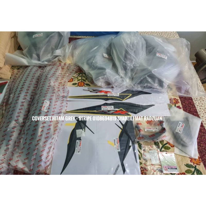 COVERSET ORIGINAL X1R 135 HITAM GREY + STRIPE ORIGINAL YAMAHA | Shopee ...