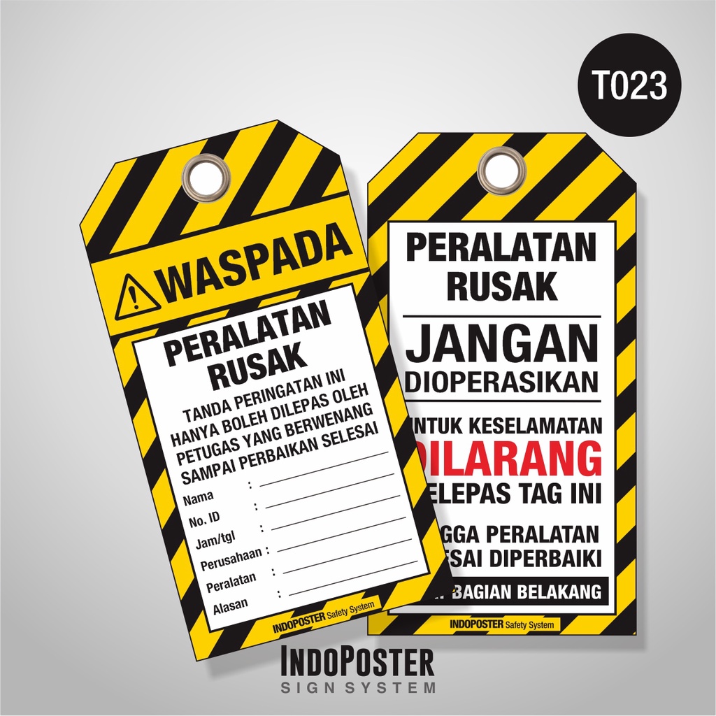 PERALATAN Tag Out LOTO Lock Out Tag Out PVC Safety K3 OSHA ANSI ISO ...