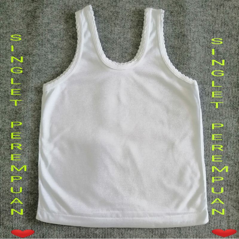 Singlet Cotton Perempuan Putih Sekolah 🙋‍♀️(CHILD SINGLET) 👍 S - XL 👍 ...