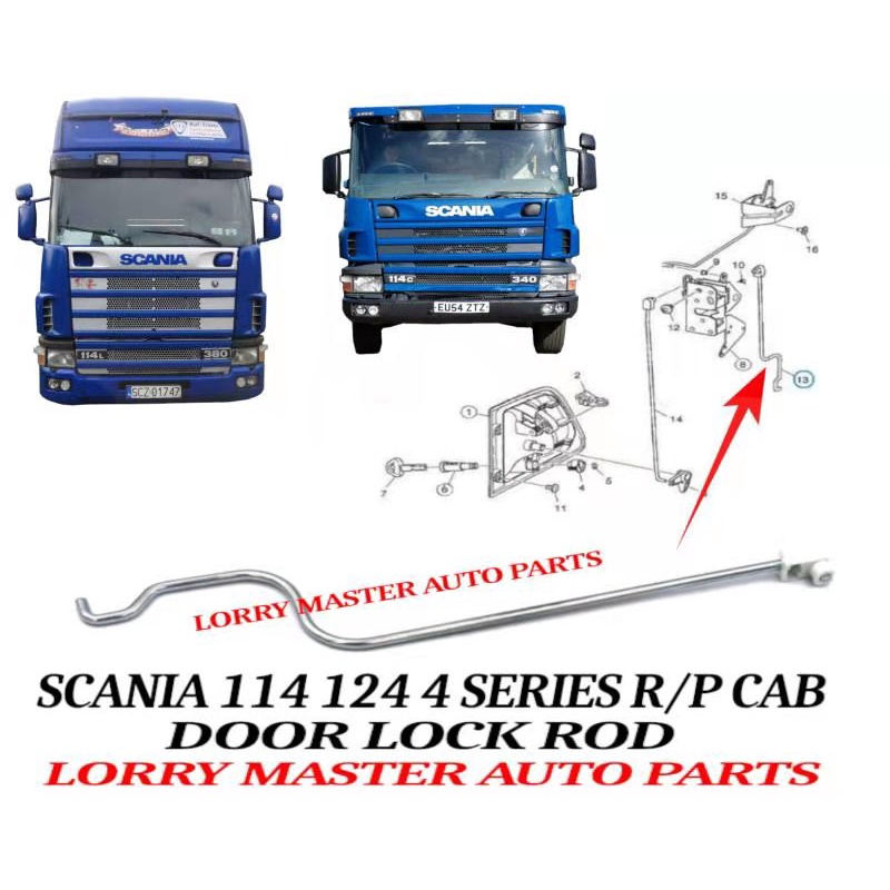 DOOR LOCK ROD SCANIA 114 124 4 SERIES R/P CAB 1306951 1306950 | Shopee ...