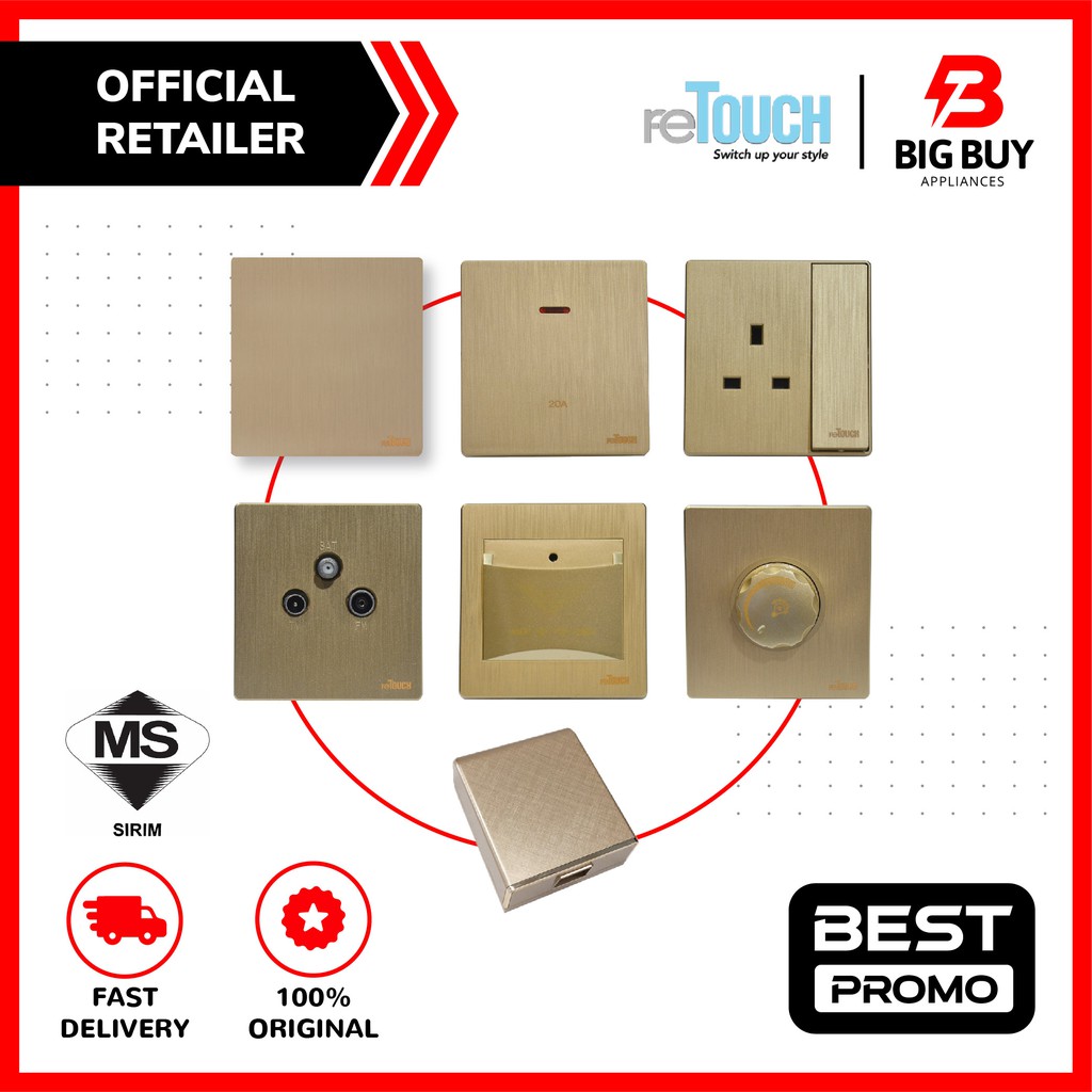 RETOUCH Ultra Rimless Socket Modern Switch Design Wall Switch Slim Door ...