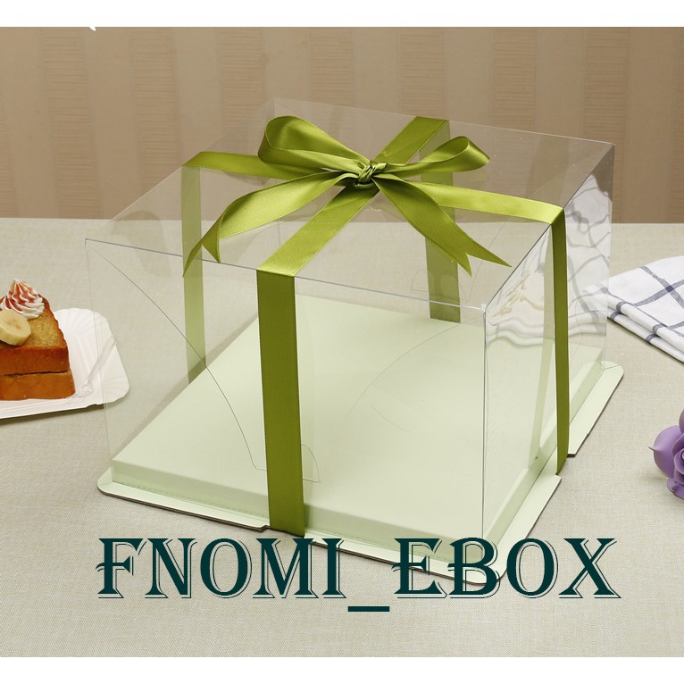 Transparent birthday cake box size 28x28x25 cm (without ruybang ...