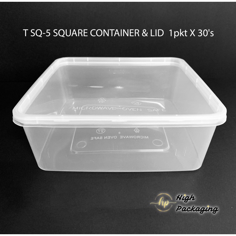 TSQ-5 Square Container with Lid/ Plastic Food Container/ Microwavable ...