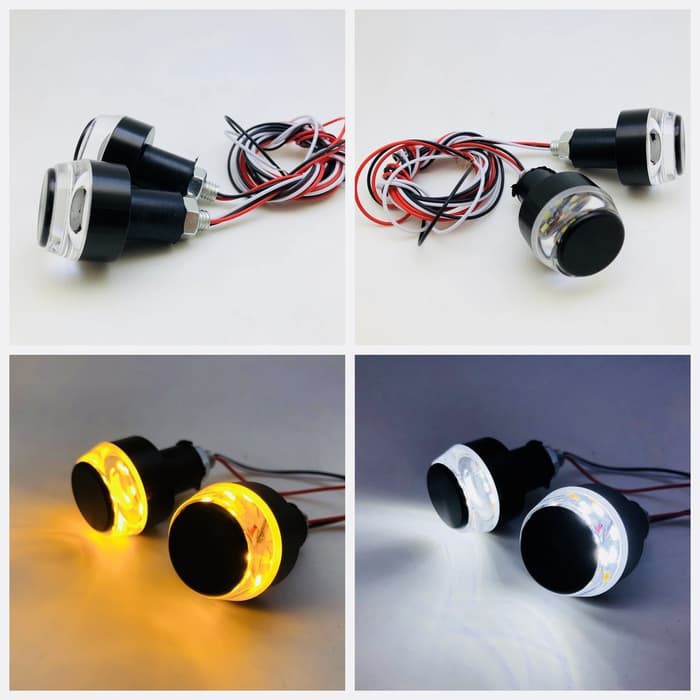 Led Light Jalu Motorcycle Handlebar Handle Grip Turn Signal Sen ...
