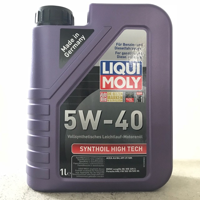 Liqui Moly Synthoil High Tech 5W-40 1 Liter Fully Synthetic Engine Oil ...