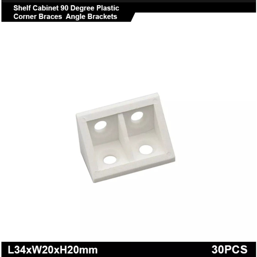 Shelf Cabinet 90 Degree Plastic Corner Connector Braces Angle Brackets ...