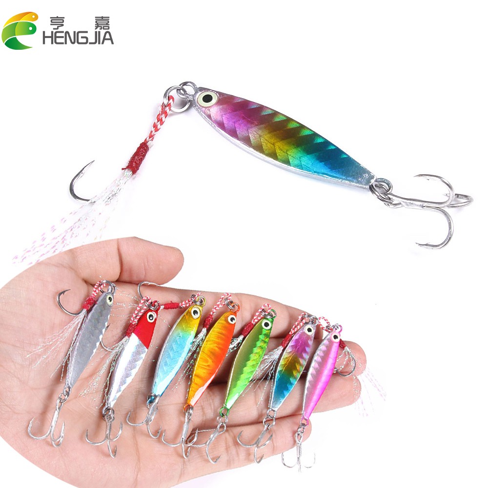 1PCS Micro Jig Laser Fishing Lure 7g 10g 15g 20g Metal Lead Jig Umpan Pancing Swimbait slow ...