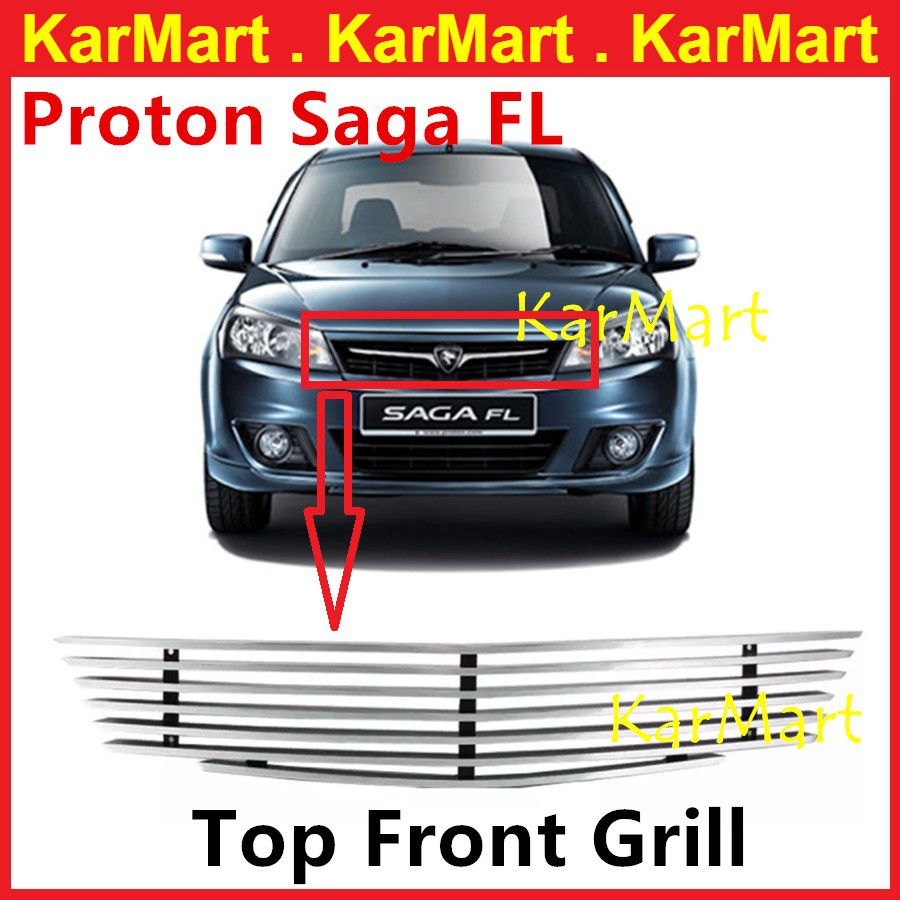 Proton SAGA FL Front Grill Aluminum Sporty Black Chrome TOP Front ...