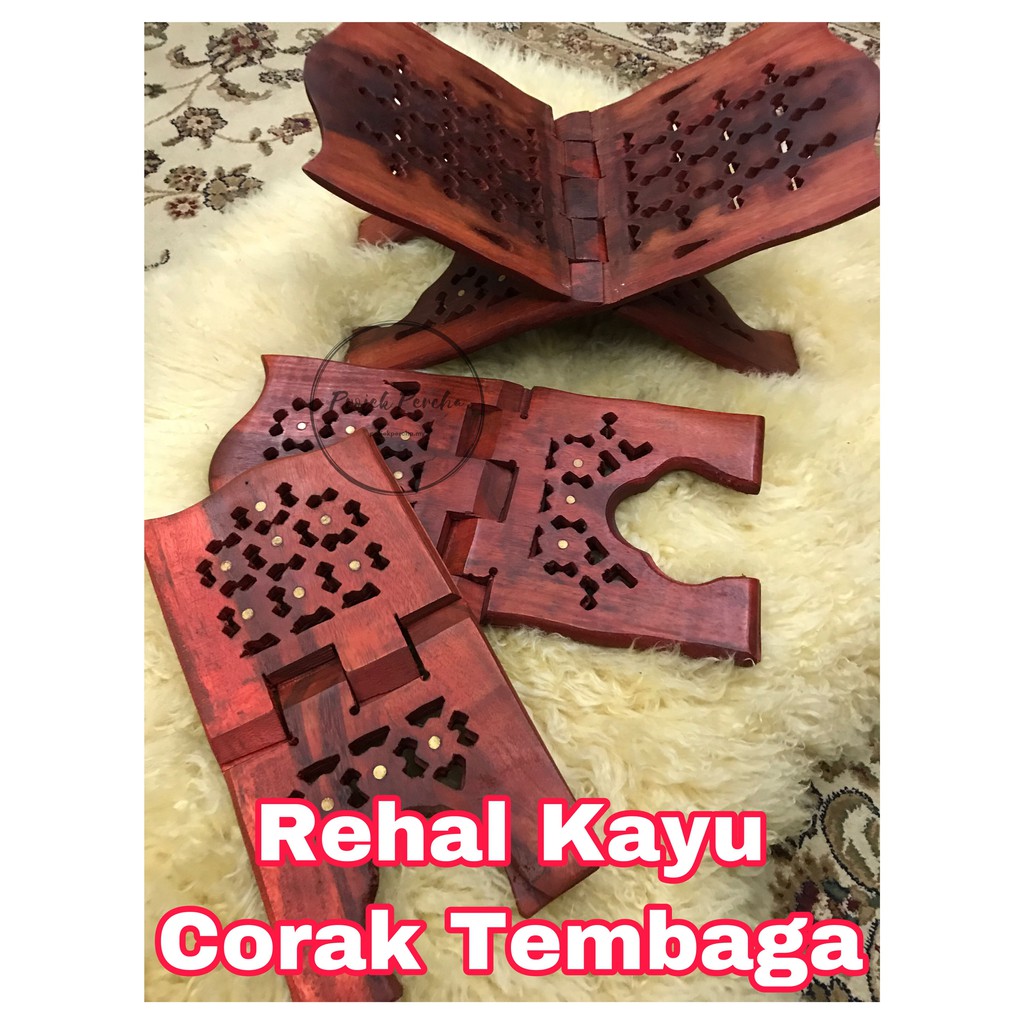 (READY STOCK) Papan Rehal Kayu Tembaga Lipat Rihal Al Quran Muqaddam ...