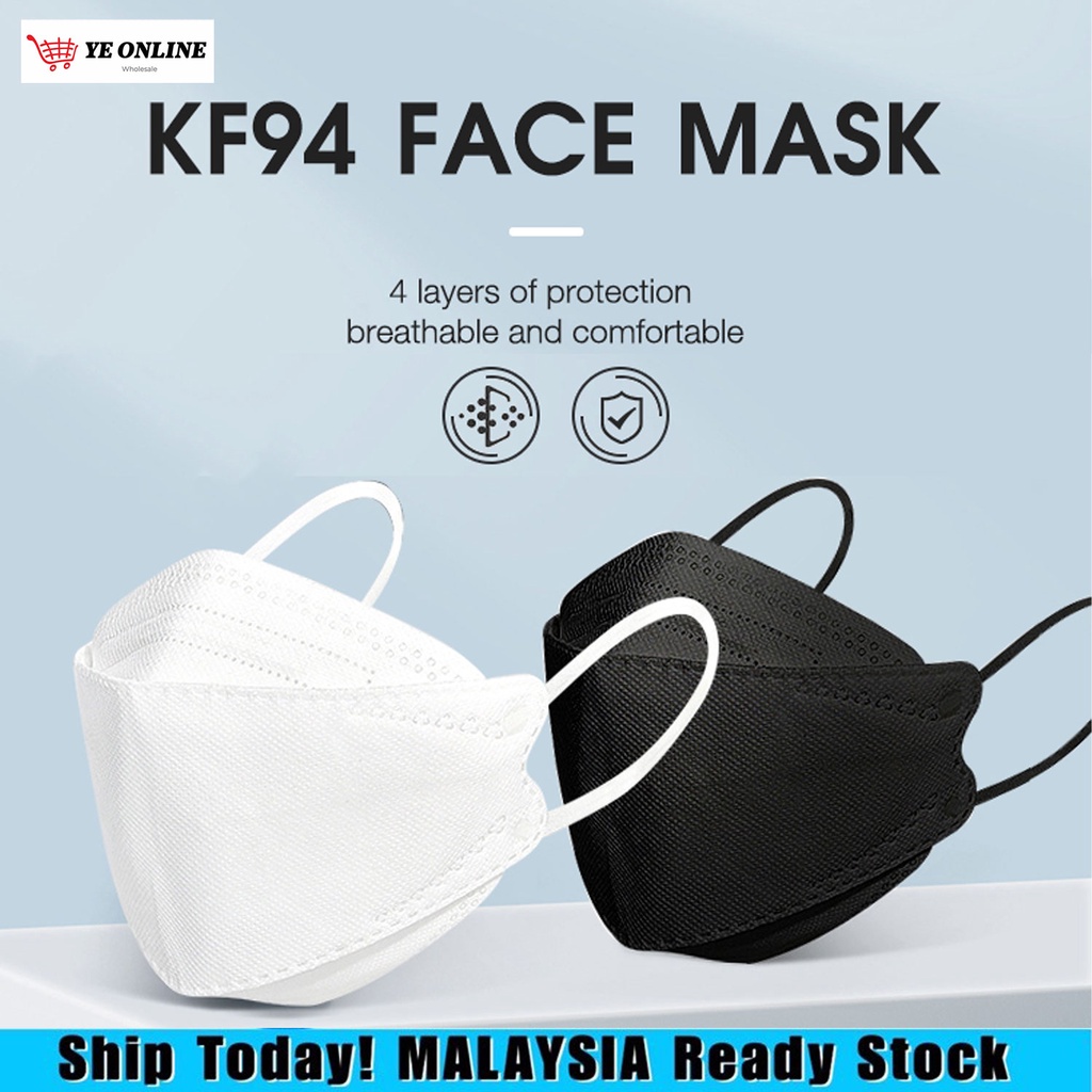 10pcs Disposable Protective Mask Korean KF94 Fish Type Spot 4 Layer 3D ...