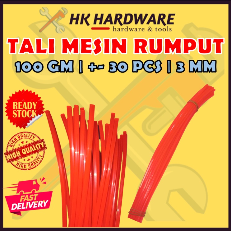 VG 3 MM BUSH TRIMMER GRASS CUTTER LINE (CUT) ORANGE | TALI MESIN RUMPUT ...