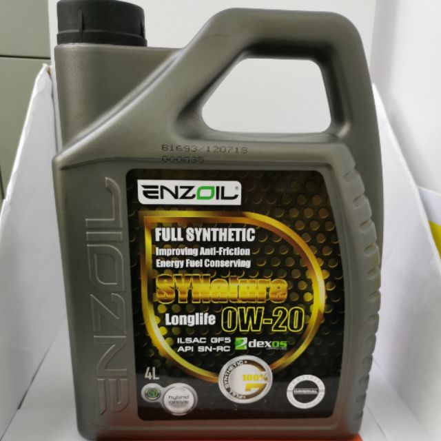 ENZOIL 0W20 FULLY SYNTHETIC ENGINE OIL 4L API SN-RC, ILSAC GF5 | Shopee ...