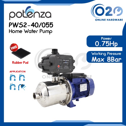 Potenza PWS2-40/055 Water Booster Pump Water Pump Automatic House Water Pump Air Pam Rumah Water ...