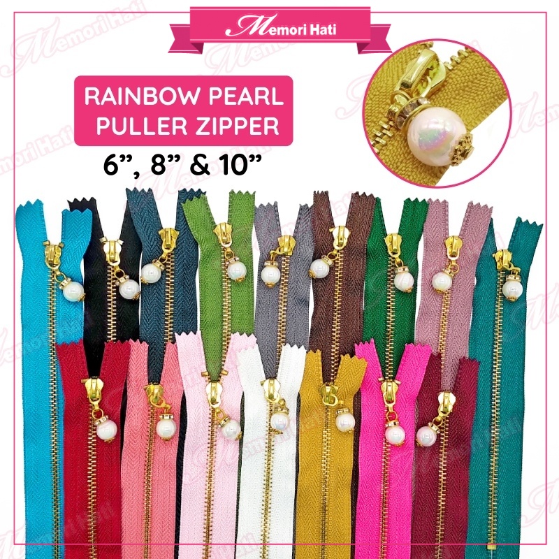 Rainbow Pearl Puller Zipper Zip Baju Saiz 6", 8" & 10" | Shopee Malaysia