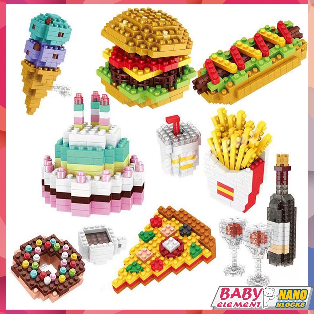 Nano Blocks Food series snack Puzzle Building Blocks Birthday Cake ...