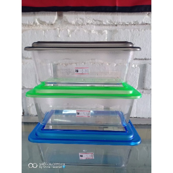 Bekas Makanan Segi Empat Transparent with cover NO.P3 (Readystok ...