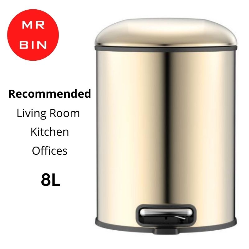 Mr Bin Stainless Steel Dustbin 8L (Champagne Gold) | Shopee Malaysia