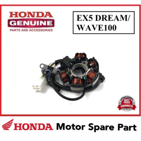 HONDA EX5 DREAM / WAVE100 STARTER COIL ASSY KICK STARTOR MAGNET FUEL COIL EX5DREAM EX5-DREAM ...